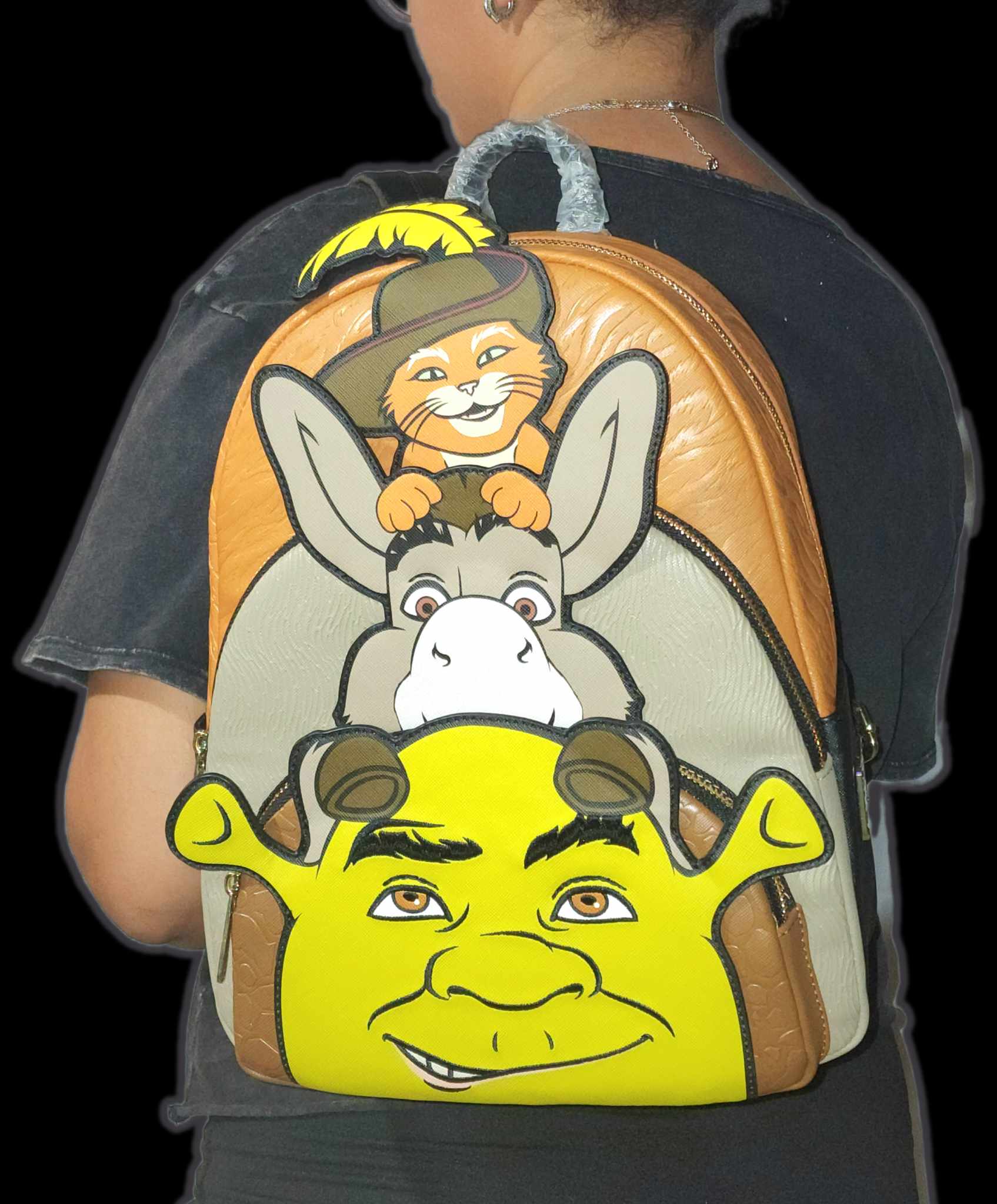 SHREK, DONKEY, & PUSS IN BOOTS TRIO EXCLUSIVE TRIPLE POCKET MINI BACKP ...
